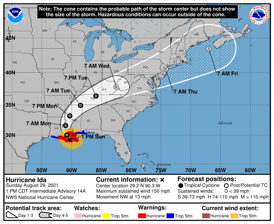 Hurricane Ida - Texas Hotel and Lodging